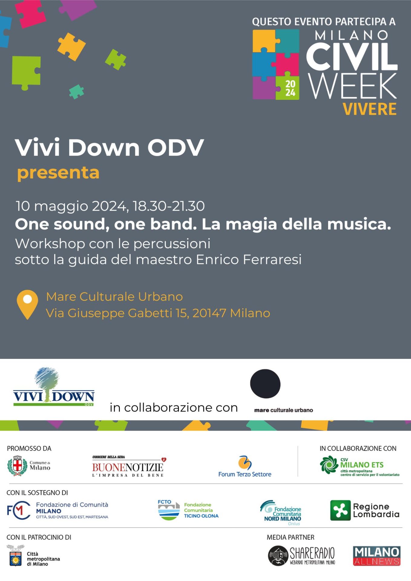 Civil Week – 10 maggio 2024: One sound one band - Vivi Down